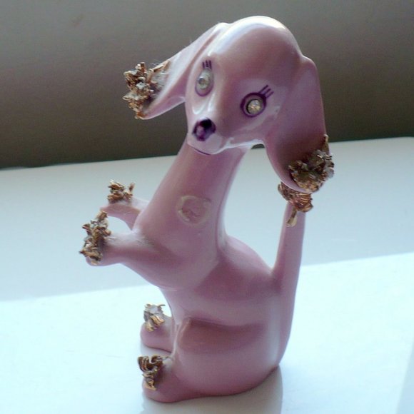 Lefton | Art | Lefton Mid Century Pink Spaghetti Poodle Rhinestone Eyes ...